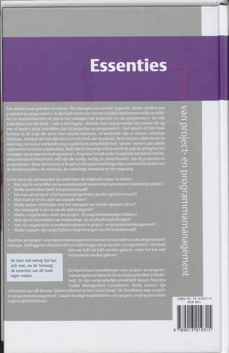 Essenties van project- en programmamanagement | 9789013019315 | R. Kor | Boeken | bol.com