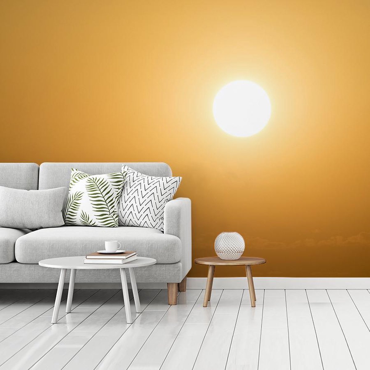 Behang - Fotobehang Oranje gloed rond de zon in Spanje - Breedte 400 cm ...