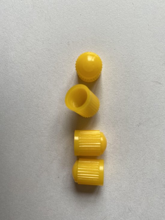 4 Gele ventieldoppen voor de auto of motor - ventieldop - ventieldopje ...