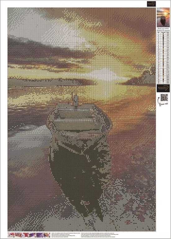 Boot op Water - 40x60cm - VIERKANT – HQ Diamond Painting volledig ...