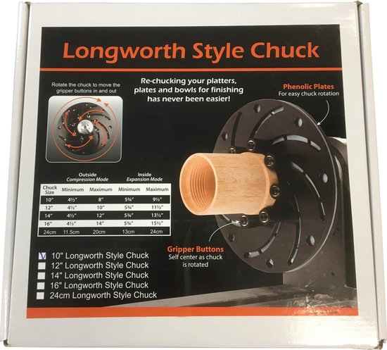 Longworth Style Chuck 254 mm voor draaibanken | bol