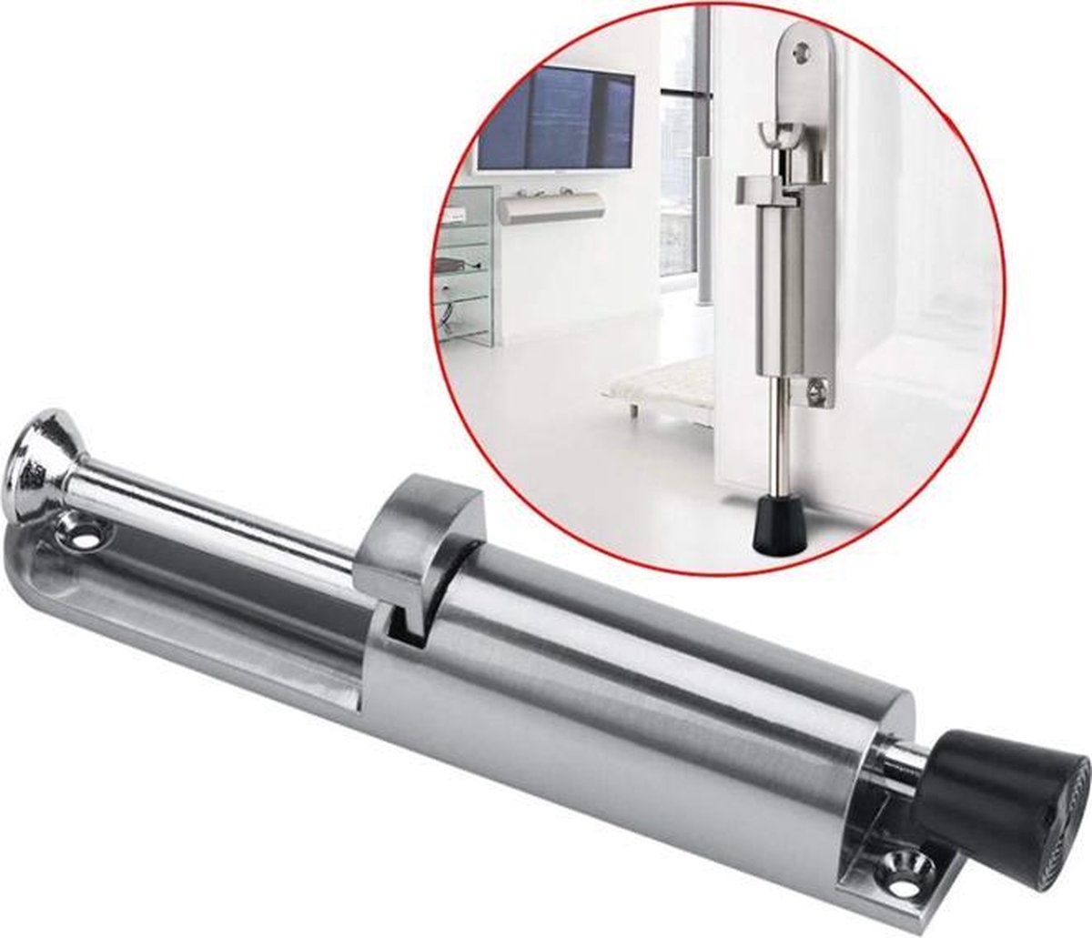 Telescopische deurstopper - RVS geborsteld - Strak design - deurstopper ...