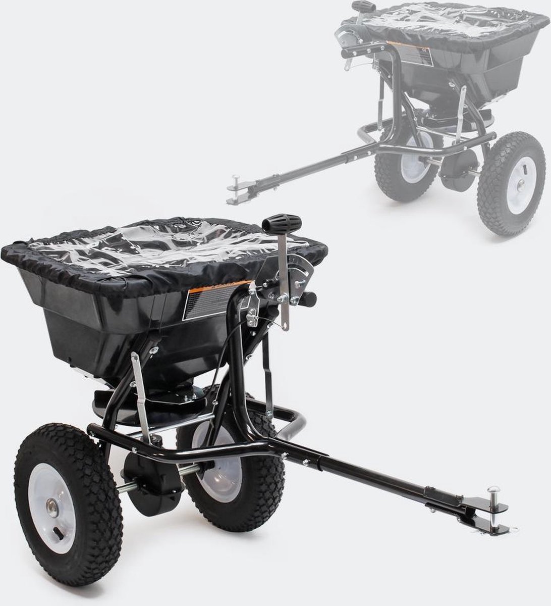 Getrokken strooiwagen voor zitmaaier - Tuintractor strooier aanhanger ...