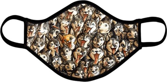 Howling Riot - Niet-Medisch Mondkapje - Vos tussen Roedel Husky's ...