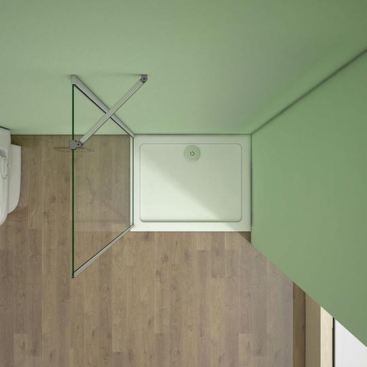 vrijstaande inloopdouche 72x185cm,douchescherm,5mm veiligheidsglas ...