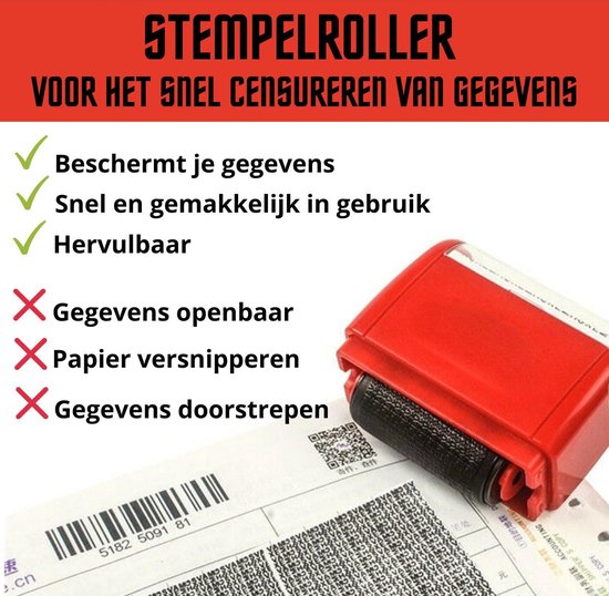 Stempelroller voor het snel en gemakkelijk censureren en verwijderen ...