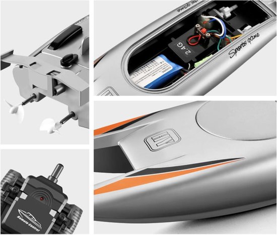 RC Speedboot X-Treme Line 2.4 GHz Dual motor Hoge snelheidsboot afstand ...