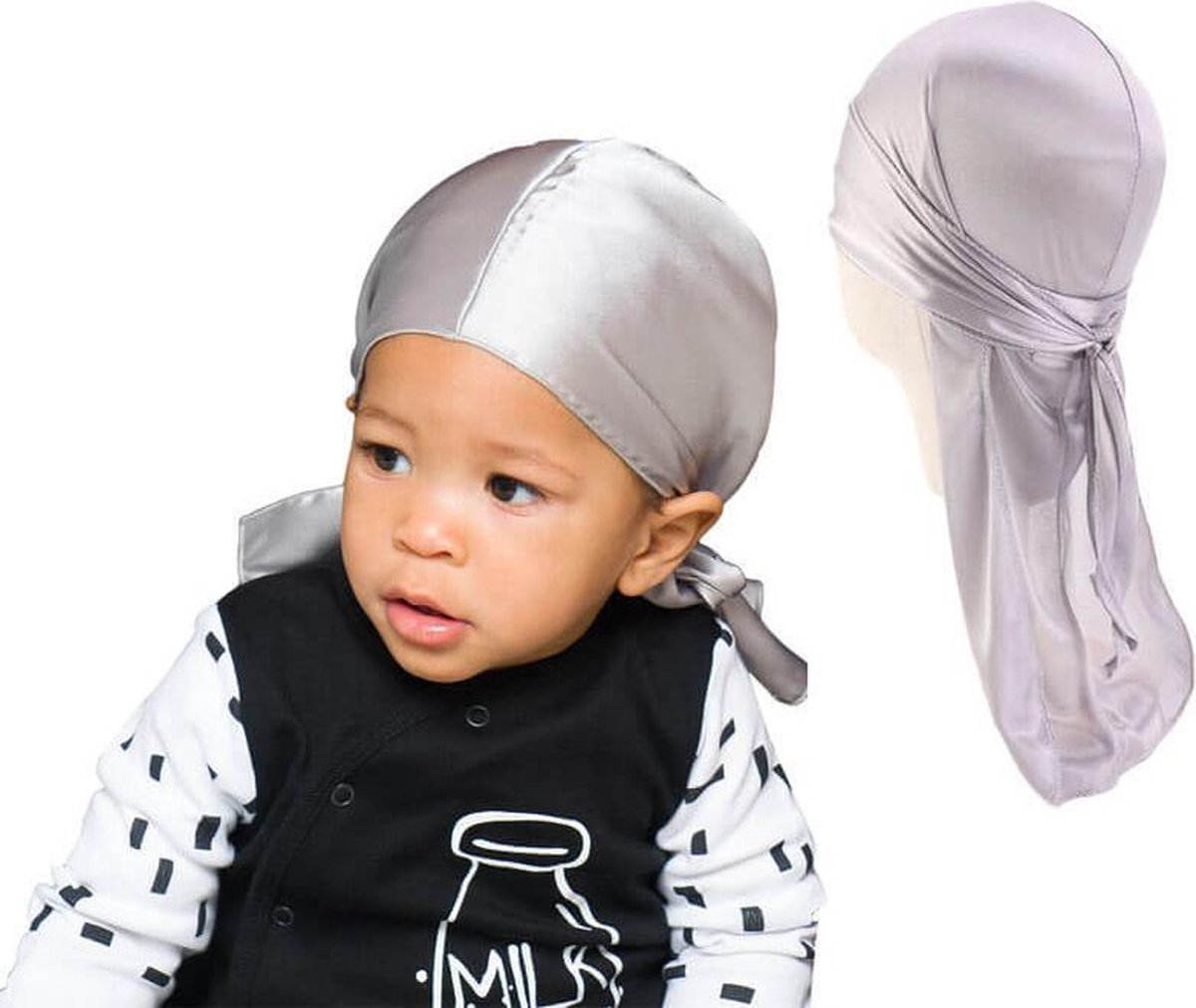 Durag – Kinderen durag – baby durag – Zilver - Kinderen hoofdeksel ...