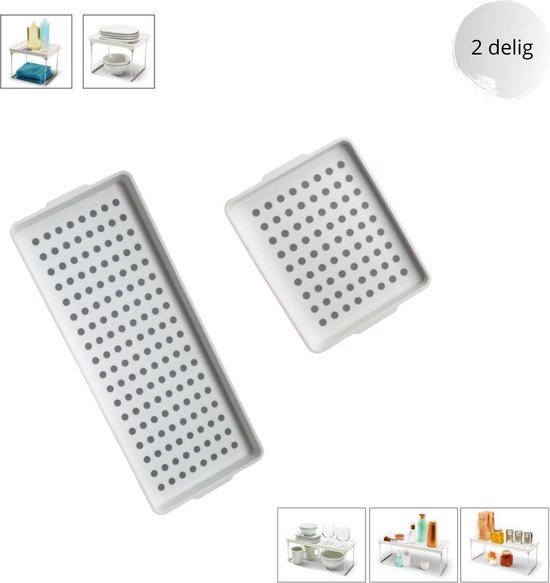 Opbergplank – Set van 2 - Klein - Groot - Rekje - Antislip - Orginazer ...