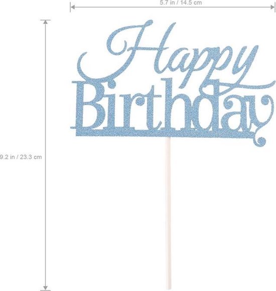 Taart topper happy Birthday Zilver - gefeliciteerd - cup cake - zilver ...