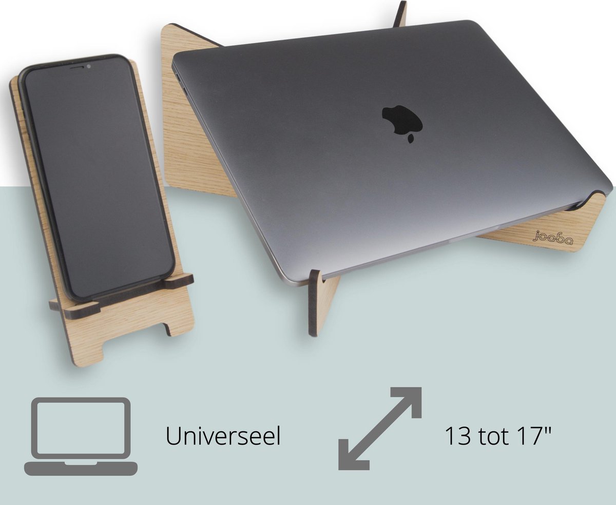 Jooba® Laptop standaard en telefoon statief voor op bureau - Set van 2 ...