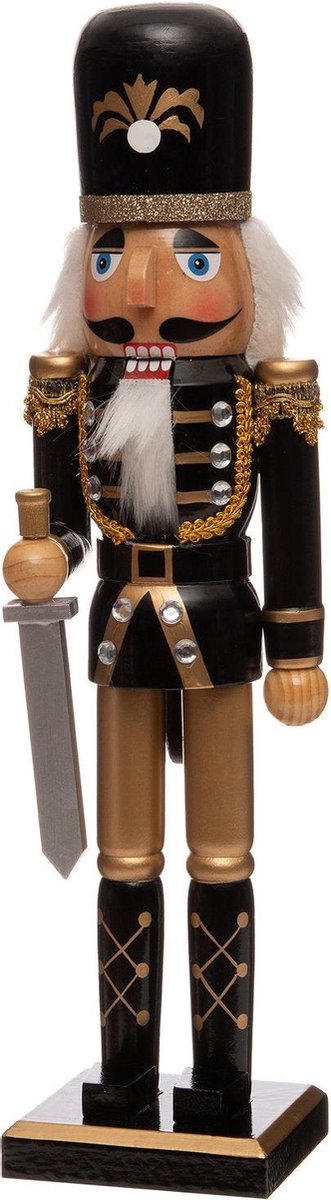 Notenkraker Beeld - Goud / Zwart - 11cm x 10cm x 38cm - Kerst | bol.com