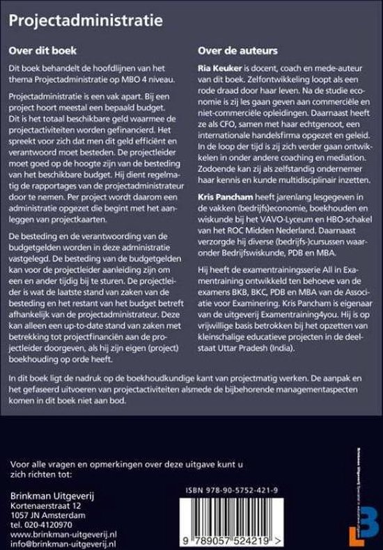 Projectadministratie | 9789057524219 | Kris Pancham | Boeken | bol