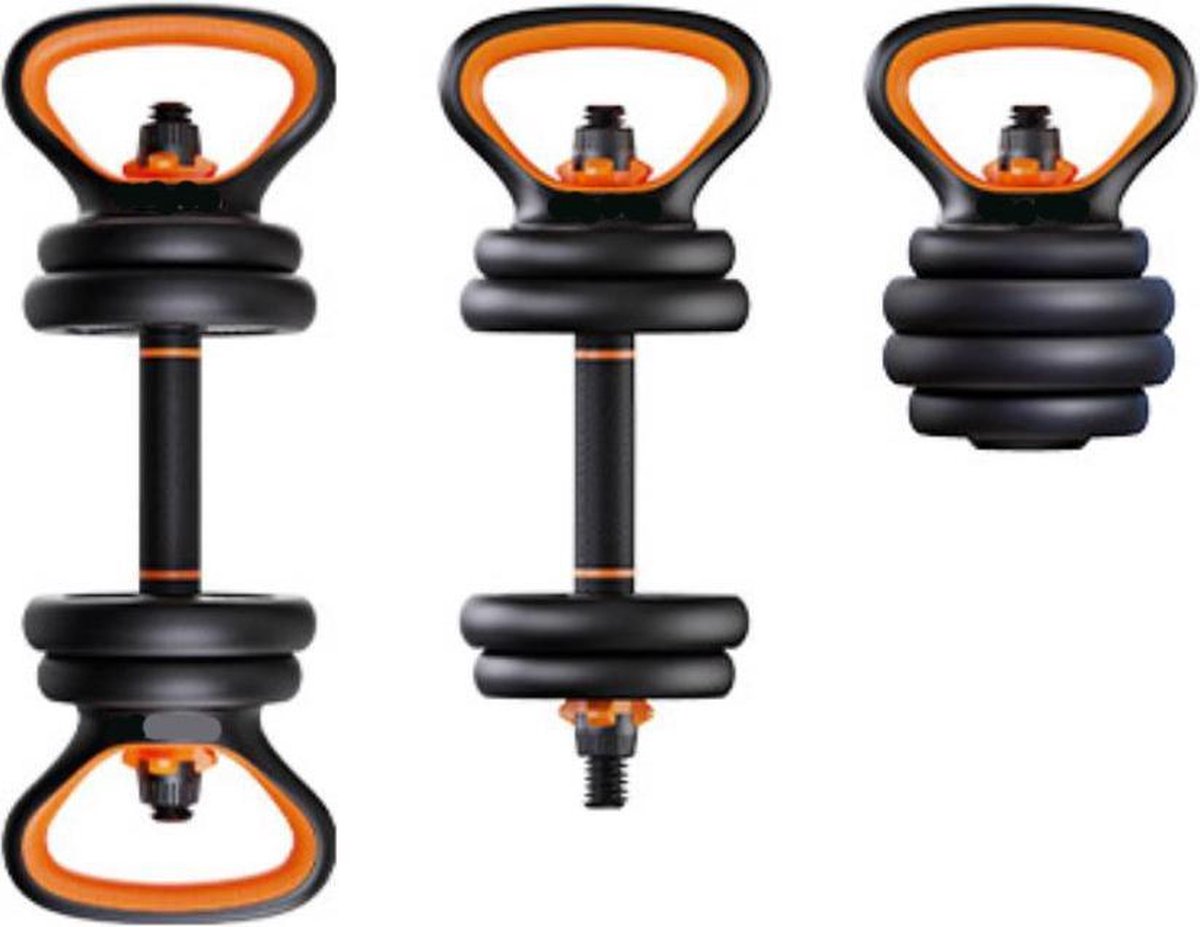 Dumbbell Set 10 Kg Zwartoranje Verstelbare Halter Dumbbell And Kettlebell Stang 10