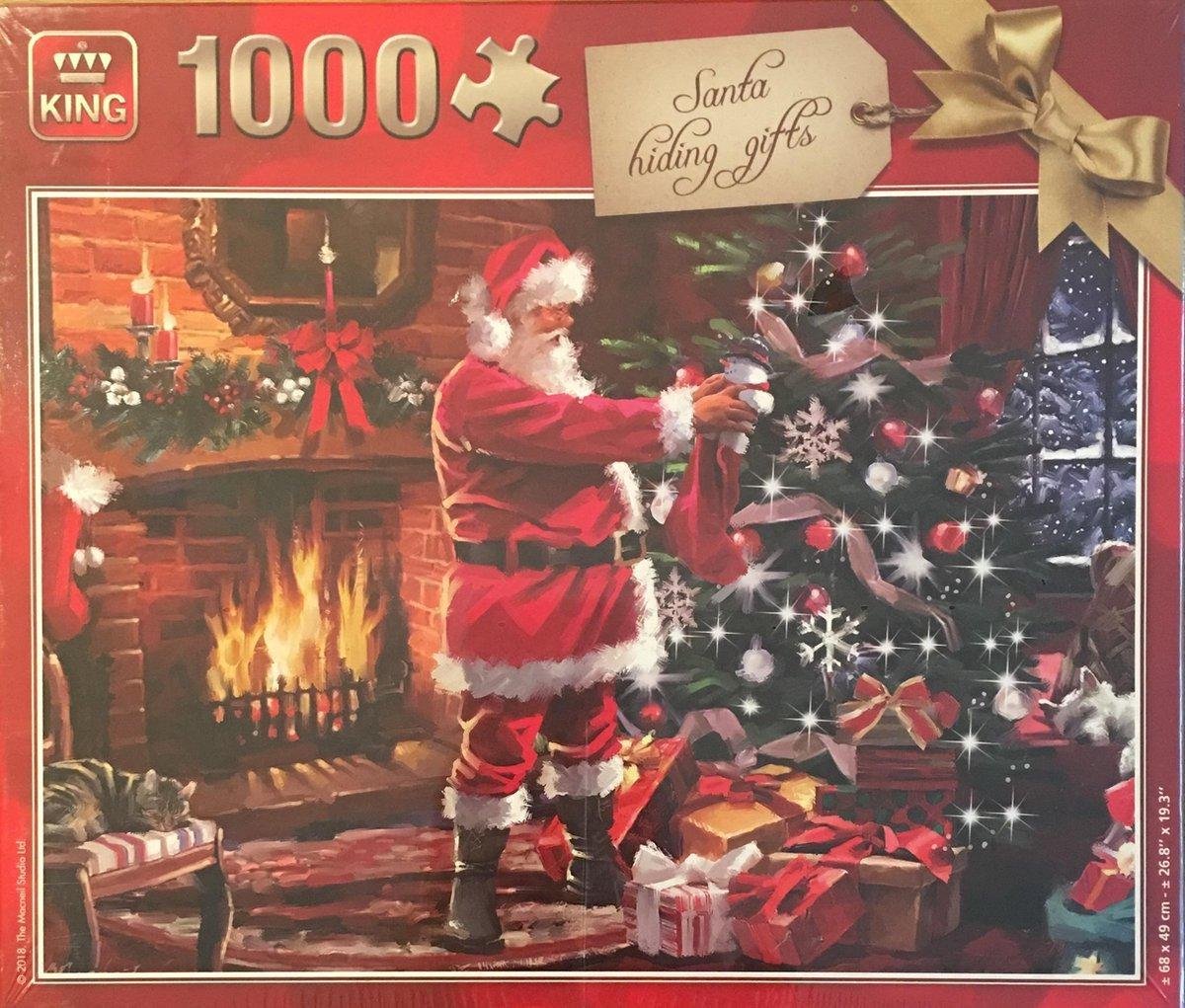 King Puzzel 1000 Stukjes (68 x 49 cm) - Kerstpuzzel kerstman ...