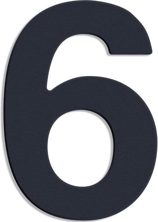 Huisnummer zwart, hoogte 20cm, nummer 6 | bol