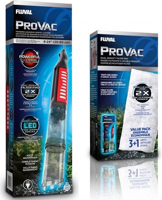 Fluval Provac + 4 filterpatronen Aquarium Stofzuigerset | bol