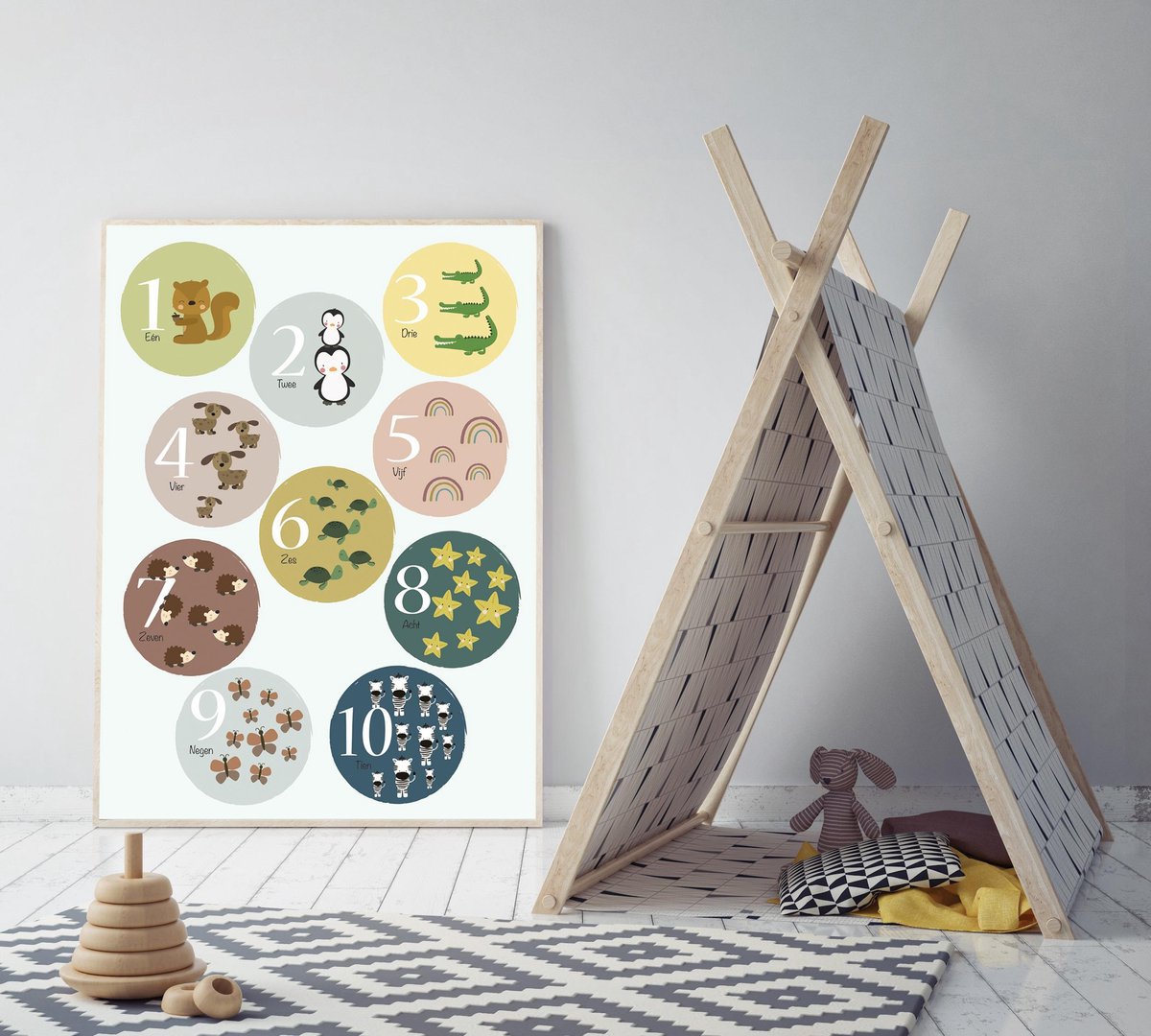 Affiche APPRENEZ À COMPTER avec des animaux, affiche comptant de 1 à 10 ...