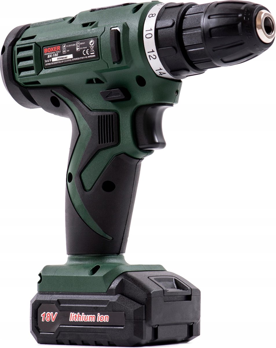 Boxer 18V Lithium Ion Accu Schroef-/Boormachine set - 2 accu's - 94 ...