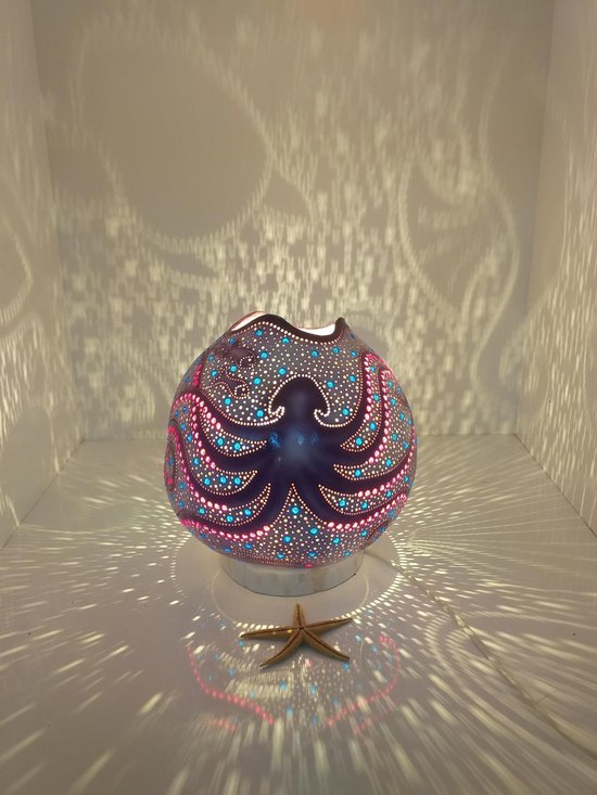 Turkse lamp - Kalebas - "Sea" - sfeerverlichting - handgemaakt ...