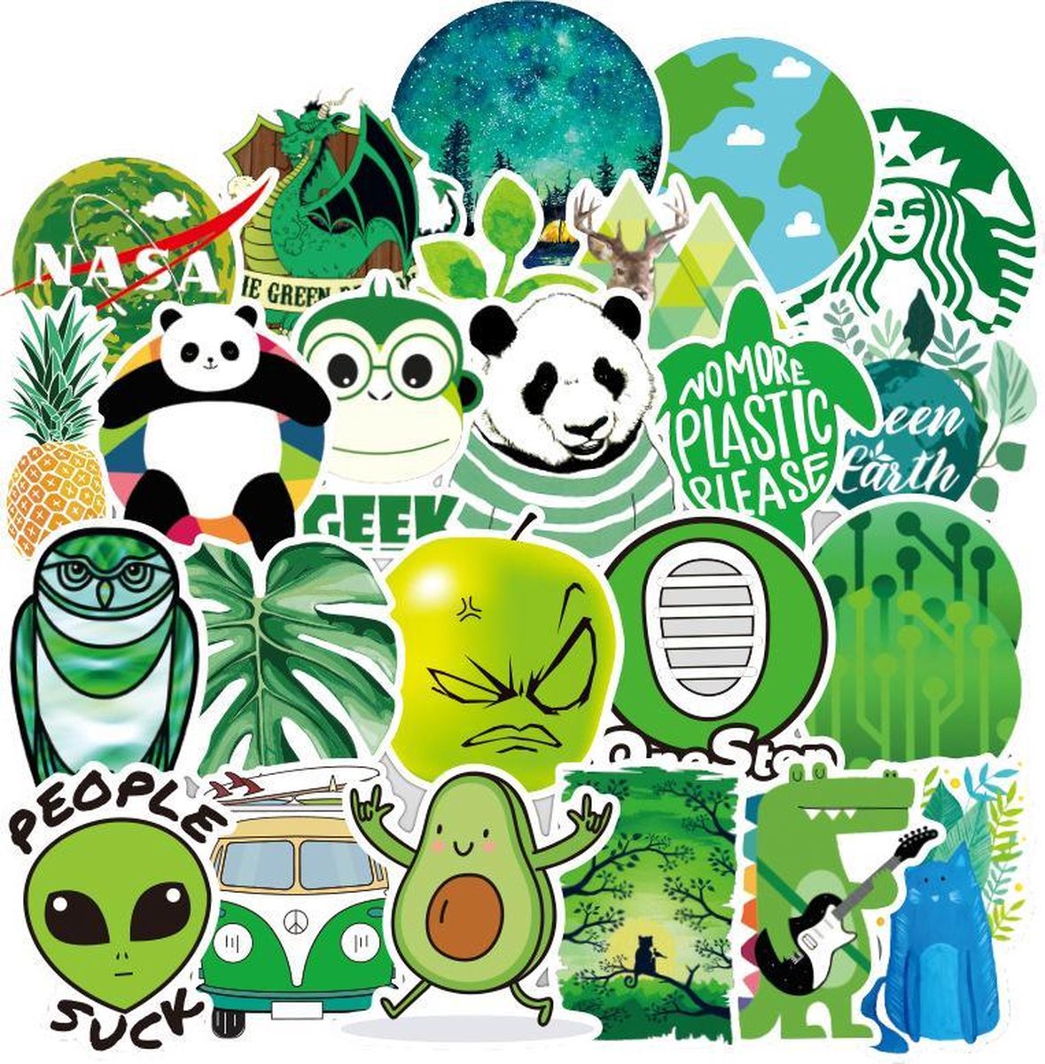 Groen | sticker set | vinyl stickers | 70 stuks | bol.com
