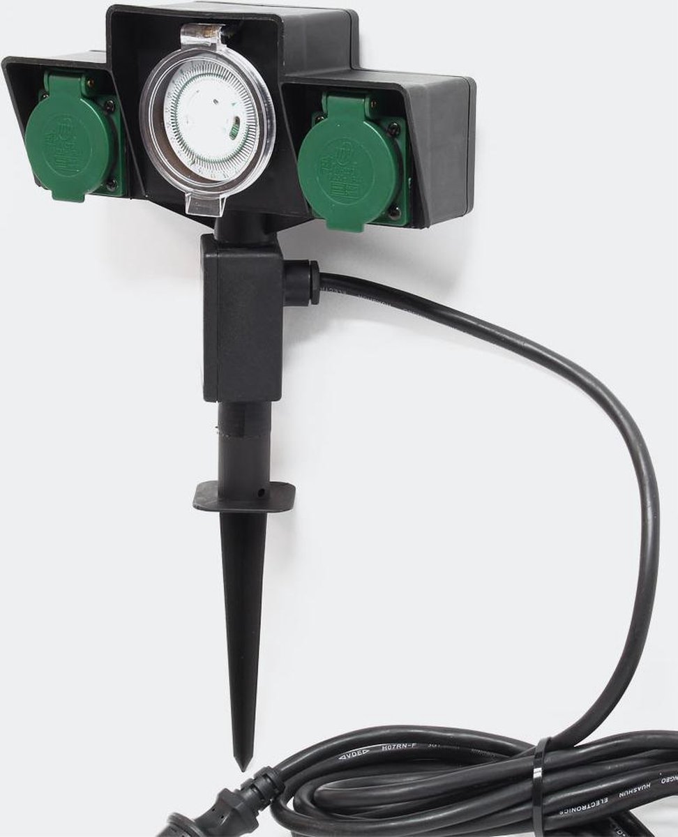 2-voudig tuinstopcontact met 5m kabel. Extern stopcontact, met ...
