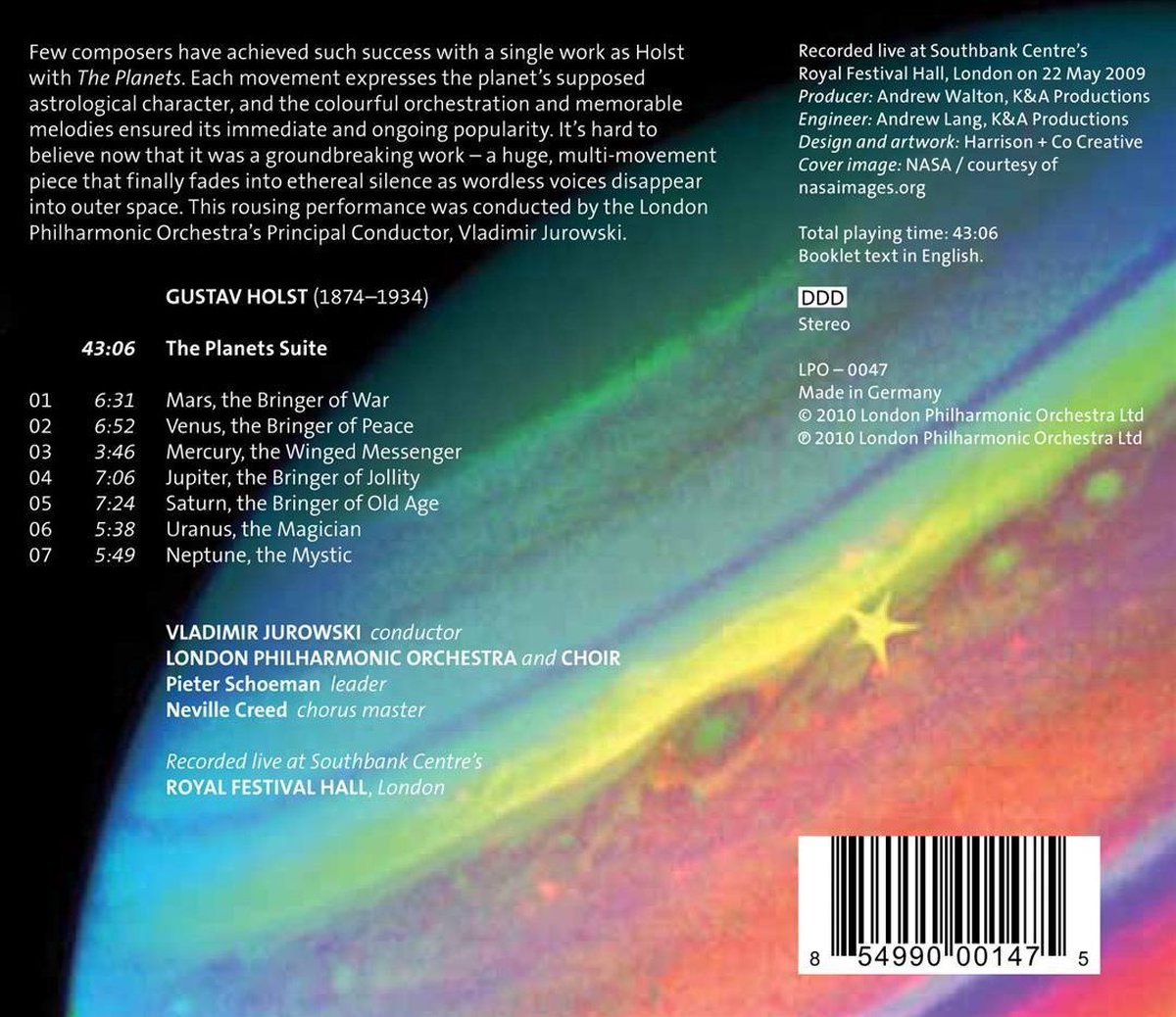 London Philharmonic Orchestra - The Planets (CD), Vladimir Jurowski ...