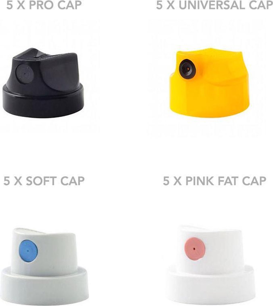MTN Mix Caps 20 stuks - Spuitdopjes voor spuitbussen met verschillende ...