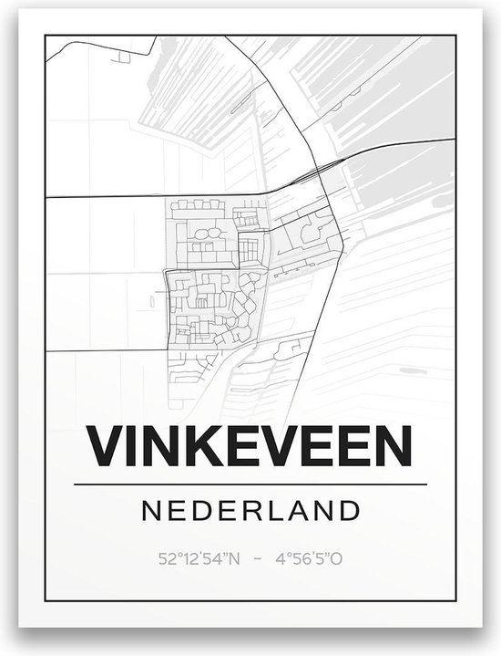 Poster/plattegrond VINKEVEEN - 30x40cm | bol