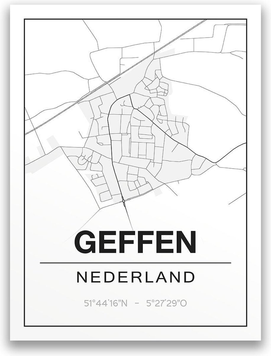 Poster/plattegrond GEFFEN - 30x40cm | bol.com