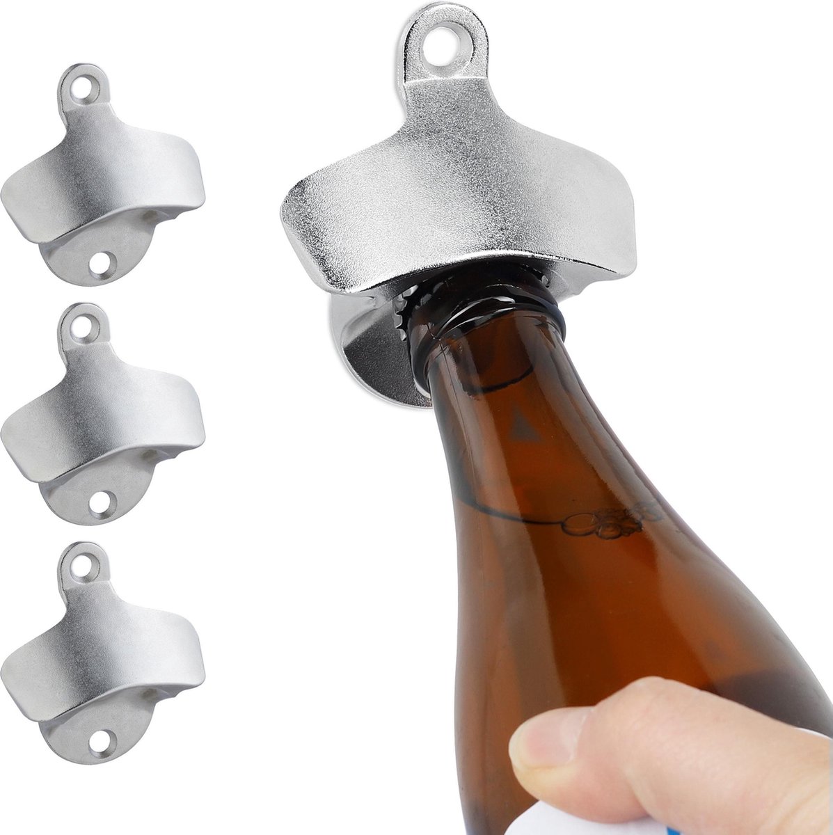 Relaxdays 4x flesopener muur - bieropener - set - wand flesopener ...