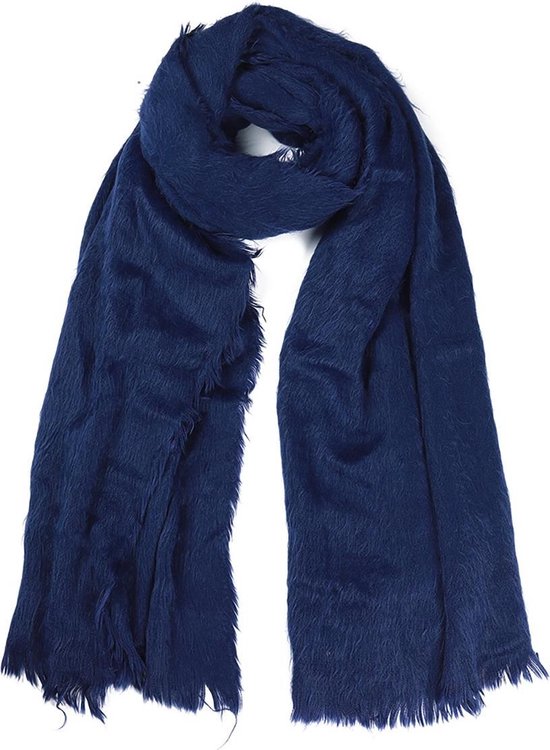 Dielay - Zachte Fluffy Sjaal - Acryl - 180x65 cm - Blauw | bol