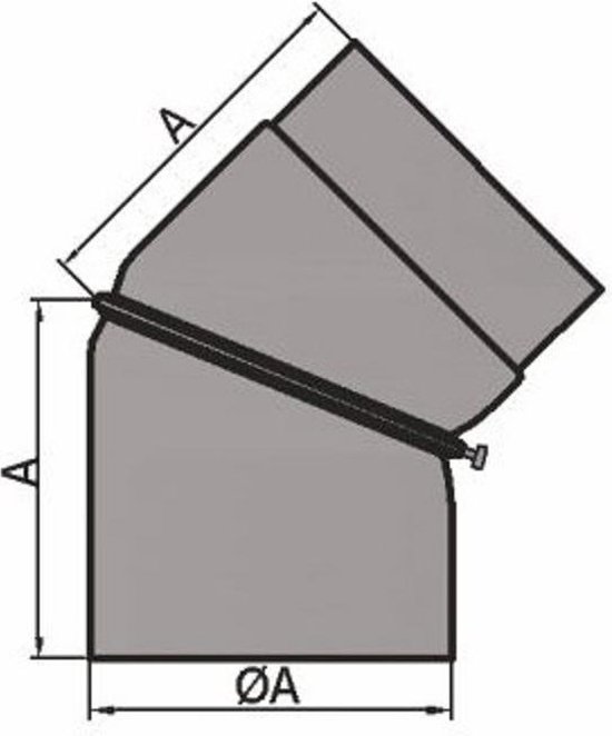 Bocht 45° Ø150 2mm zwart verstelbaar | bol.com