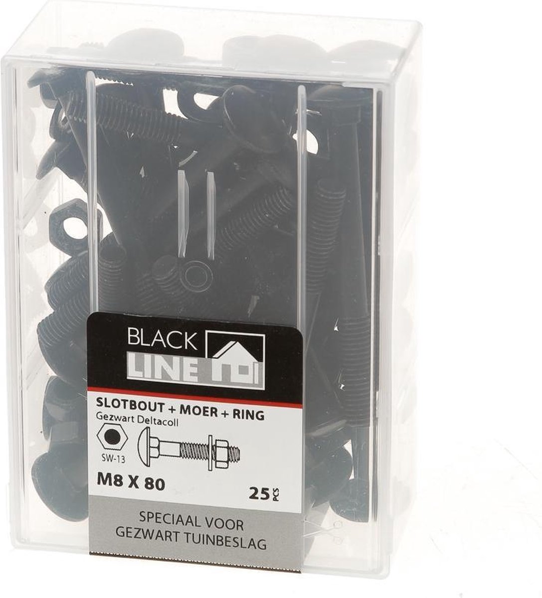 Blackline Slotbout 45880 M8x80mm Ring+Moer - 25 stuks | bol.com