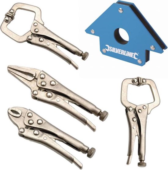 Silverline Lasmagneet 100 mm - 45, 90 en 135 Graden met 4 Lastangen ...