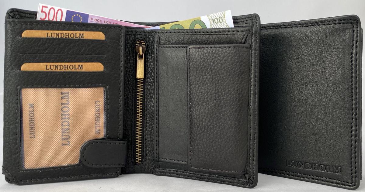 Lundholm RFID - Heren Portemonnee voor heren RFID leer - zacht nappa ...