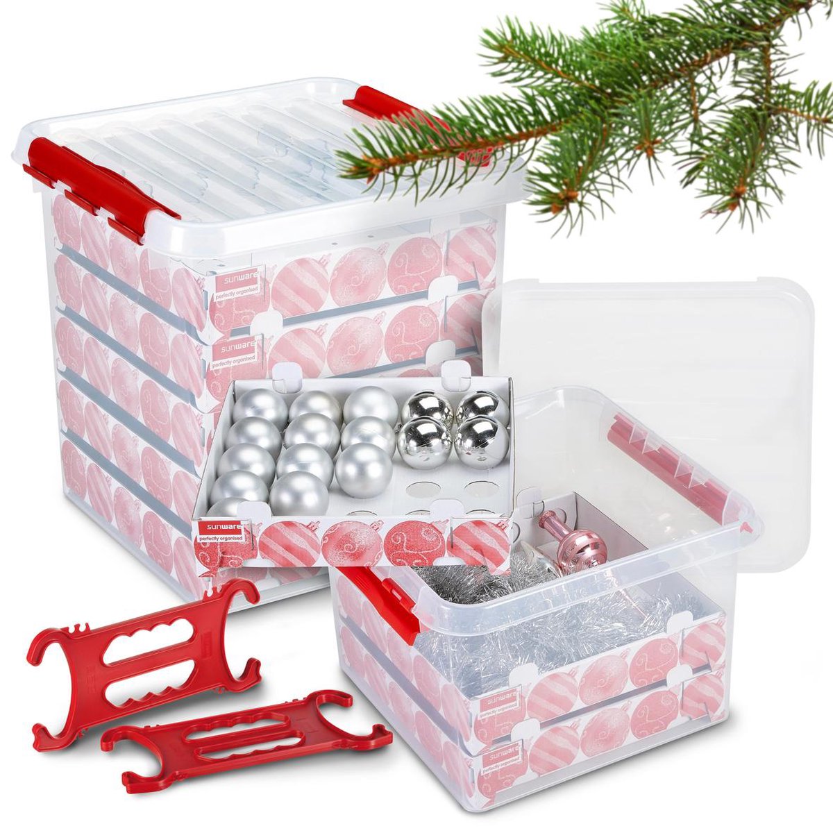 Sunware Q-Line Christmas Set Storage Box - For 200 Christmas Balls ...