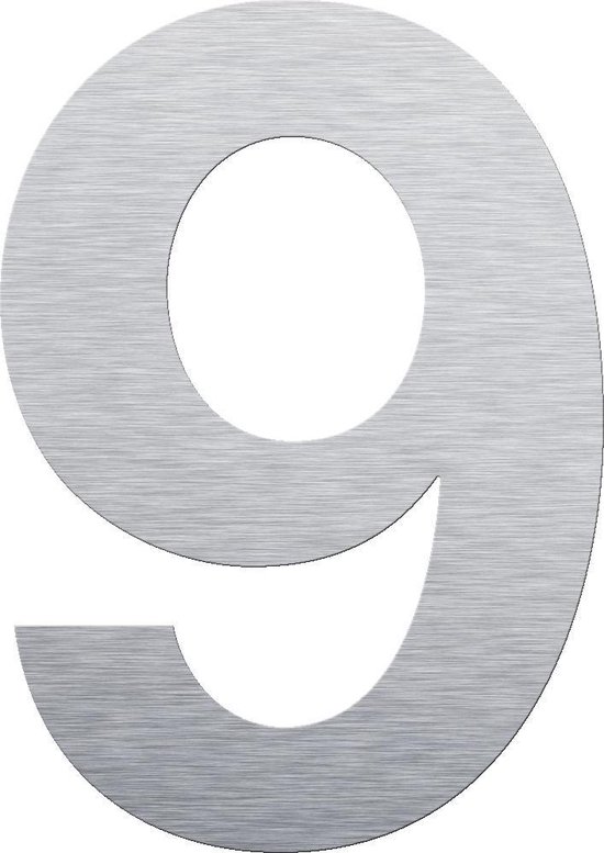 Huisnummer 50 cm - Nummer 9 - RVS mat geborsteld | bol