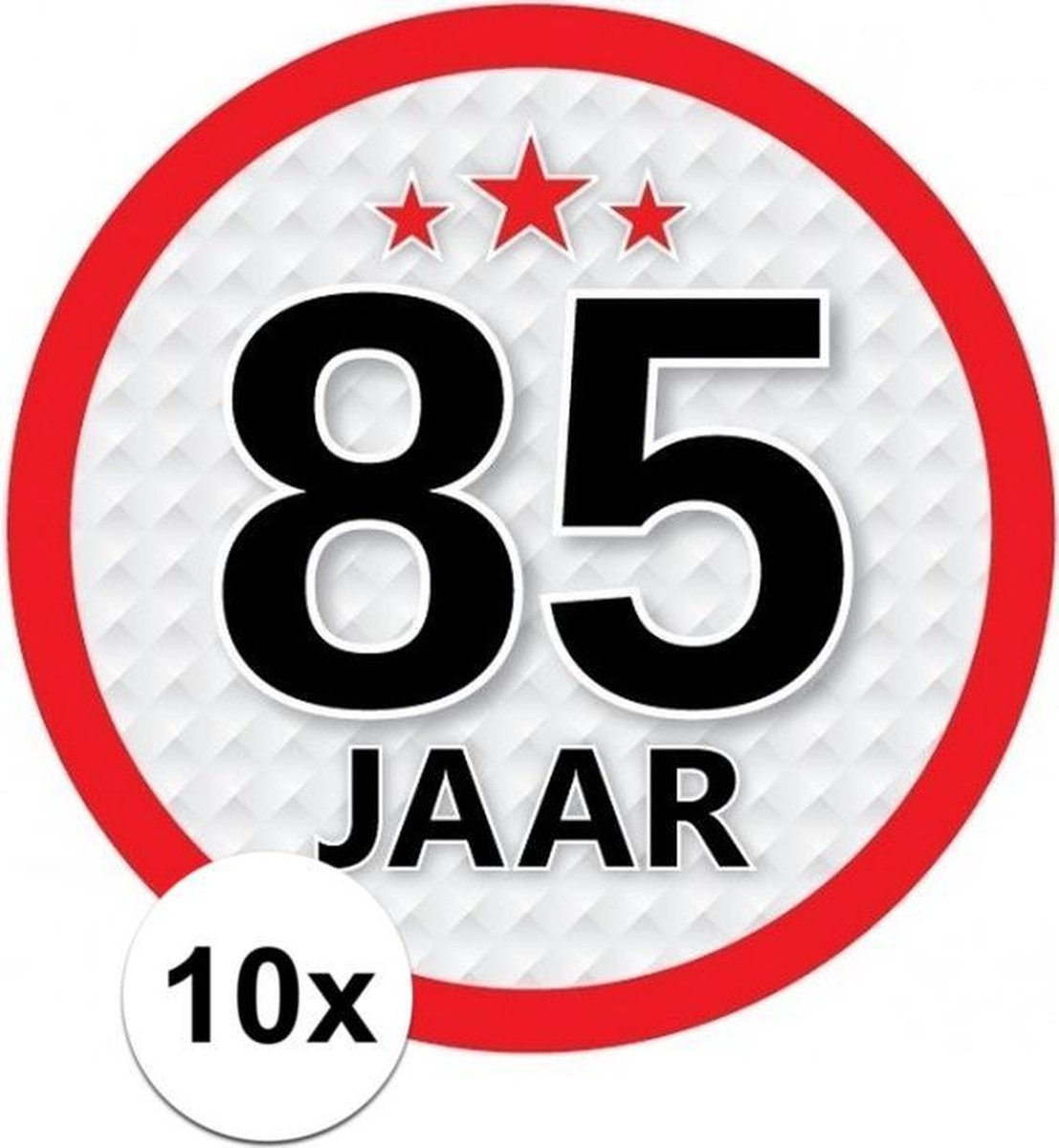 10x 85 Jaar leeftijd stickers rond 15 cm - 85 jaar verjaardag/jubileum ...