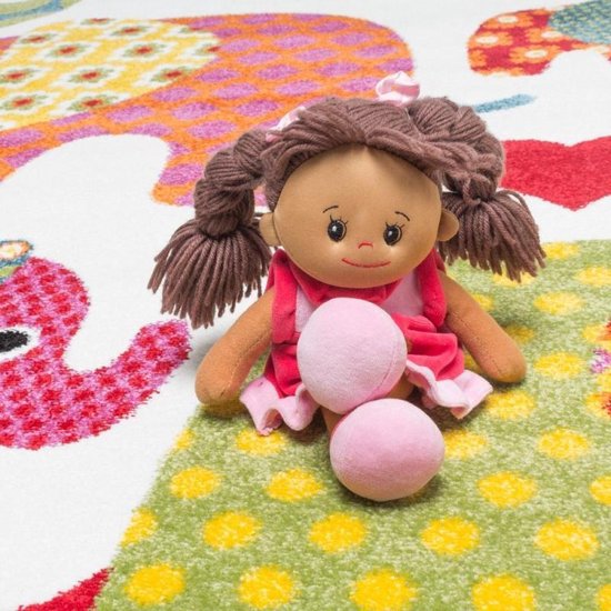Trendy Kinder Vloerkleed Tapijt Olifantjes Multikleur 80 x 150 cm | bol.com