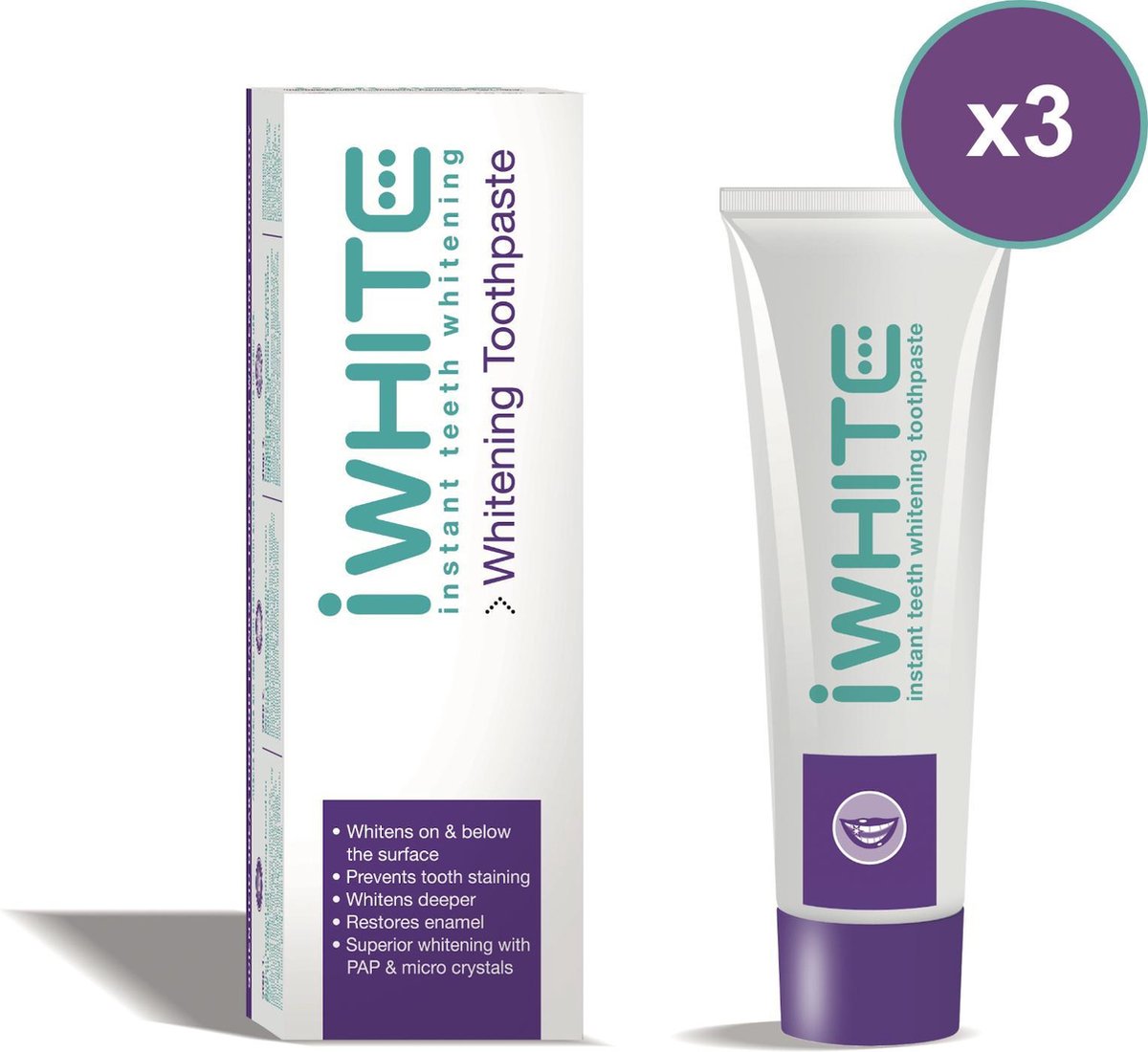 iWhite Instant Whitening Tandpasta - 3 stuks - Voordeelverpakking | bol.com