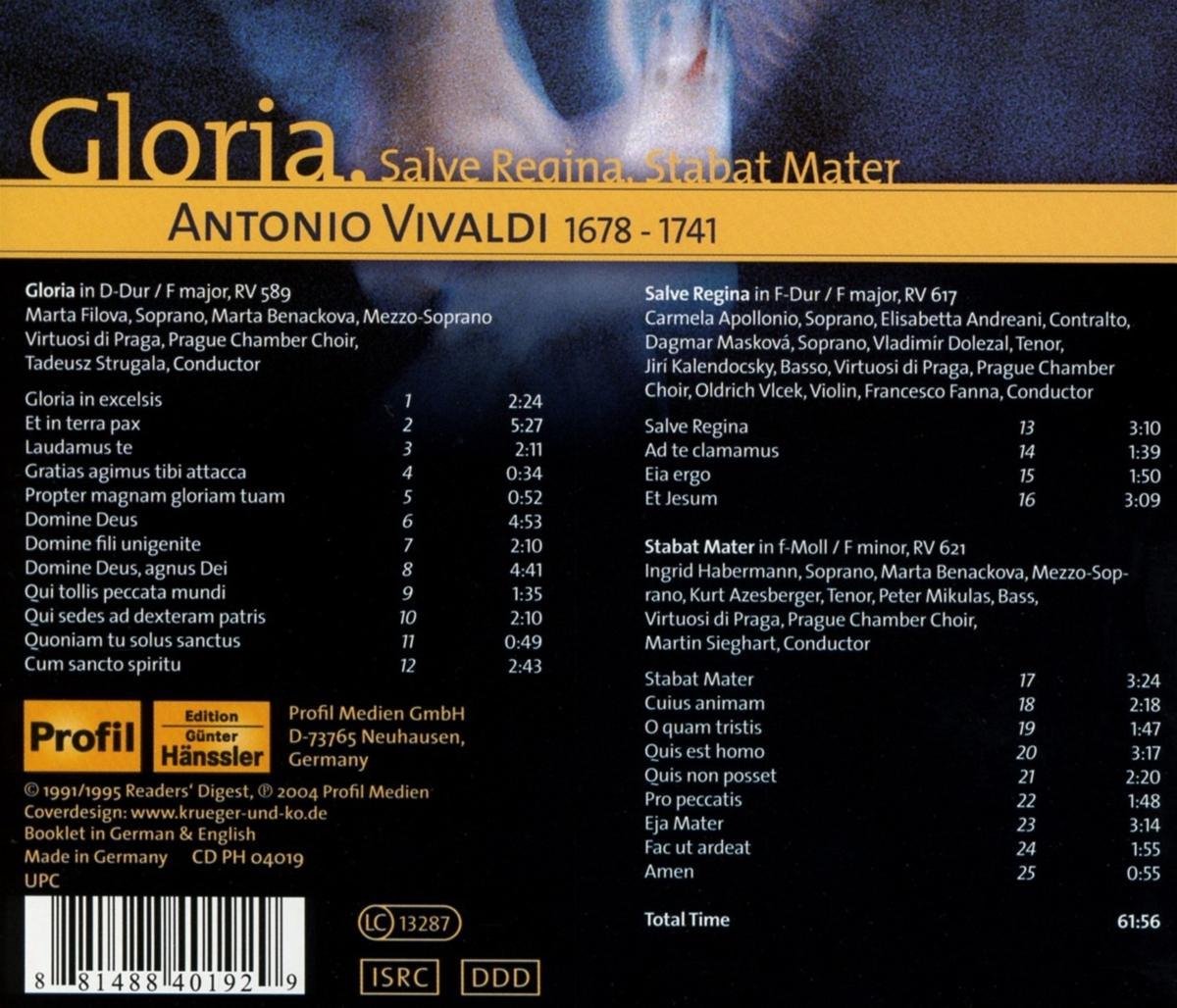 Gloria In D, Various Works, Prague Chamber Choir | CD (album) | Muziek ...