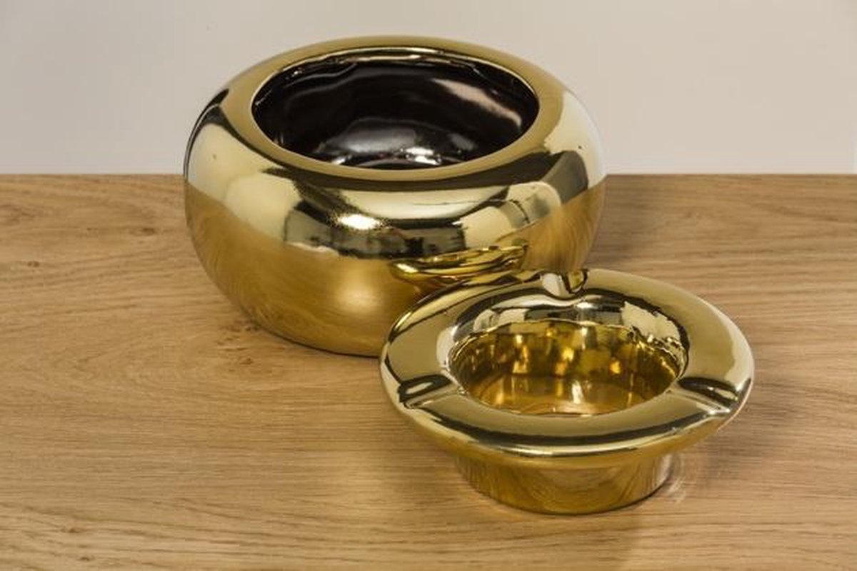 Asbak - Goud - Ø 14cm - Hoog 8cm | bol.com