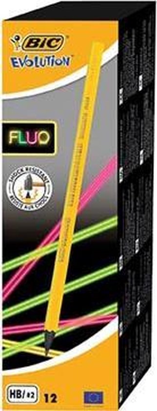Bic potlood Evolution fluo zonder gum, doos met 12 stuks | bol