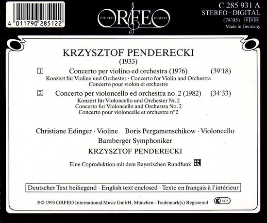 Christiane Edinger, Boris Pergamenschikow, Bamberger Symphoniker ...
