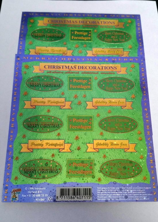 Kerst stickers Groot Bordjes 2 vellen | bol