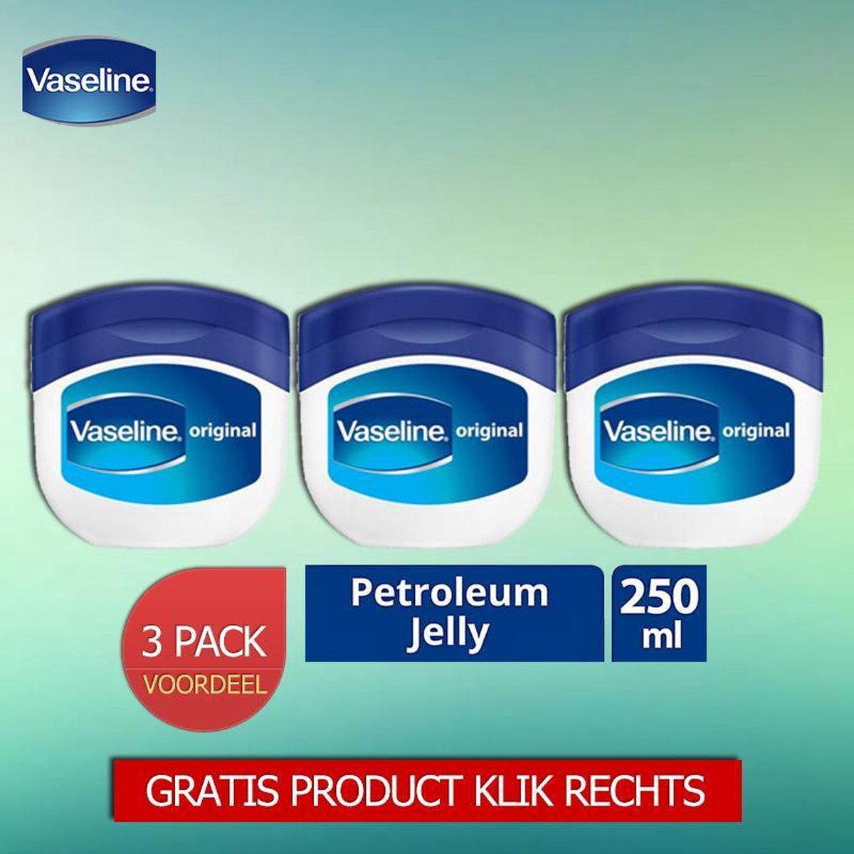 Vaseline Original Petroleum Jelly 250 ml - 3 Pack Voordeelverpakking ...