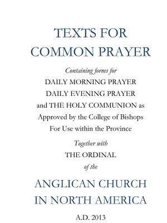 Texts for Common Prayer, Onbekend | 9780986044106 | Boeken | bol