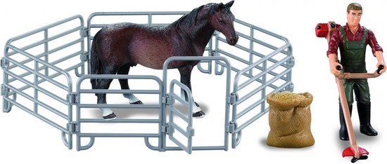 Farmee Paard met hek en boer met maaier - Boerderijspeelgoed ...