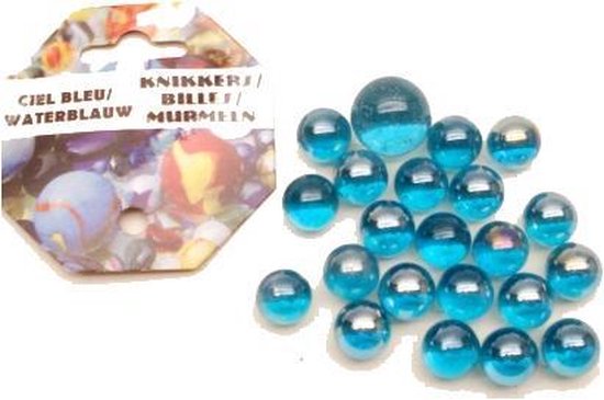 Blauwe kristal knikkers 21 stuks | bol